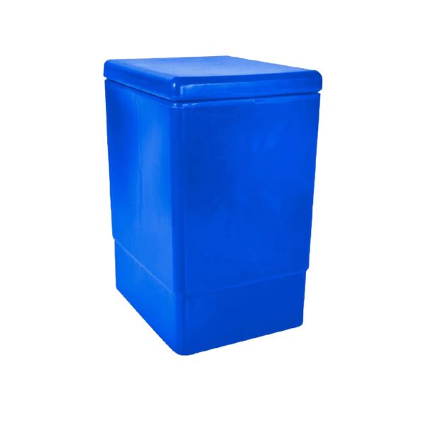Botes de basura de plástico color azul – E4 Solutions | Botes de Basura ...